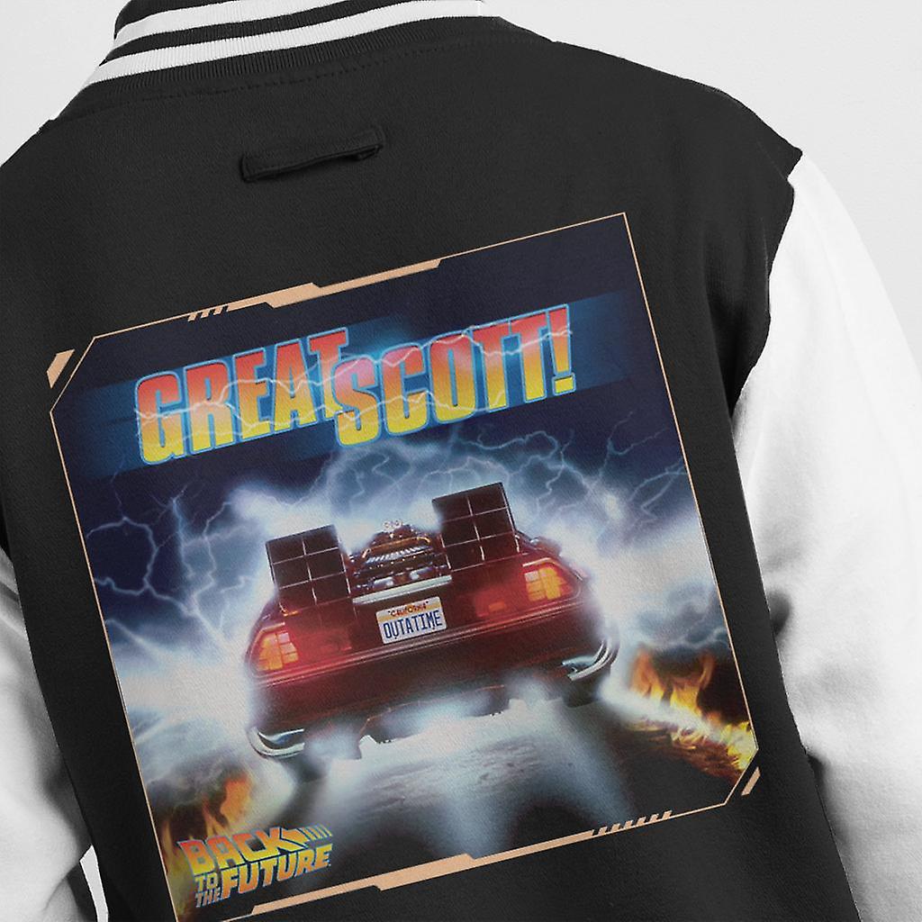 Back to the Future Delorean Great Scott Men's Varsity Jacket | Fruugo US