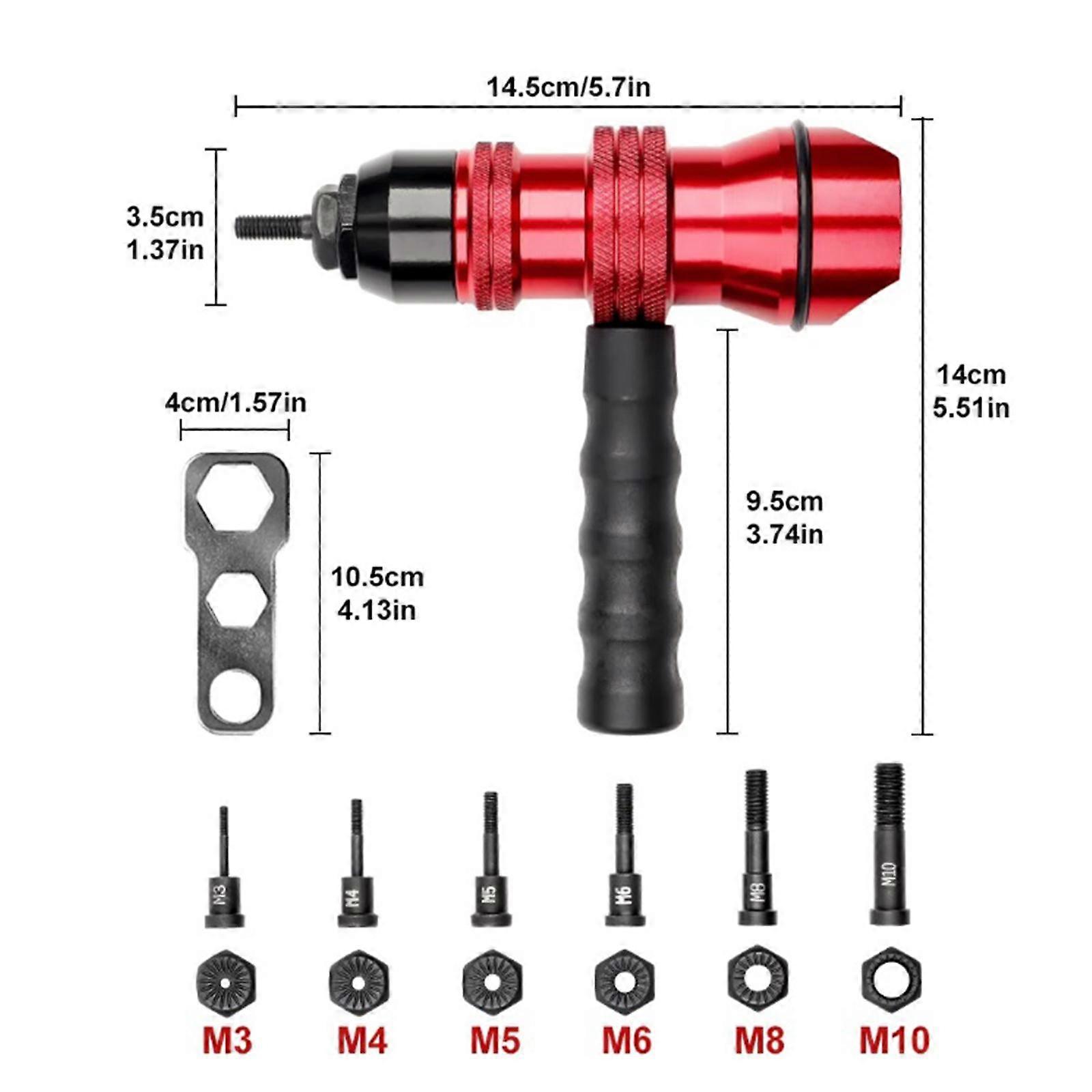Electric Rivet Nut Machine Adapter Rivet Nut Tool for Outdoor Carpenter ...