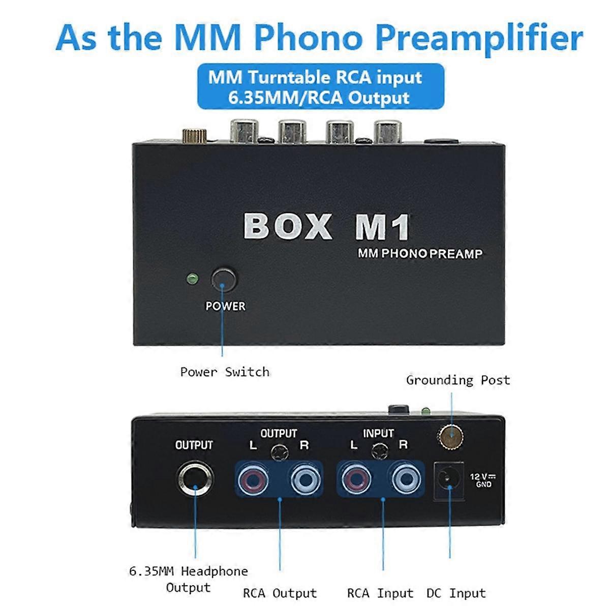 Box M1 mm Phono Preamp for Turntable Phonograph Preamplifier Mini ...