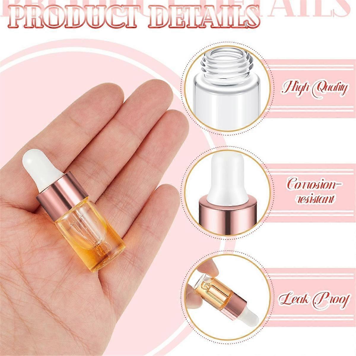 100Pcs Mini Glass Dropper Bottle Clear Essential Oil Dropper Bottles ...