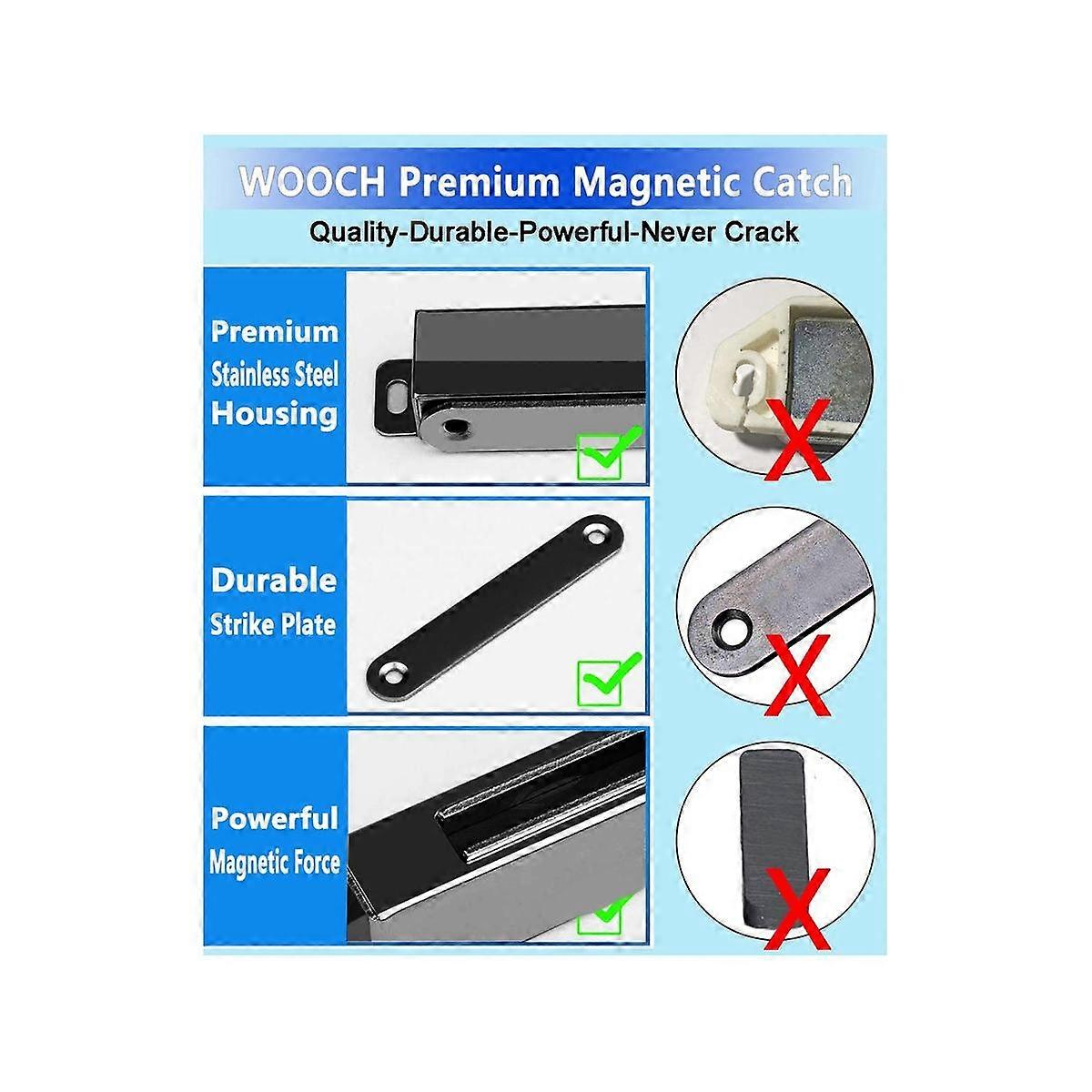 4-Pack Magnetic Door Catch High Magnetic Stainless Steel Heavy Duty ...