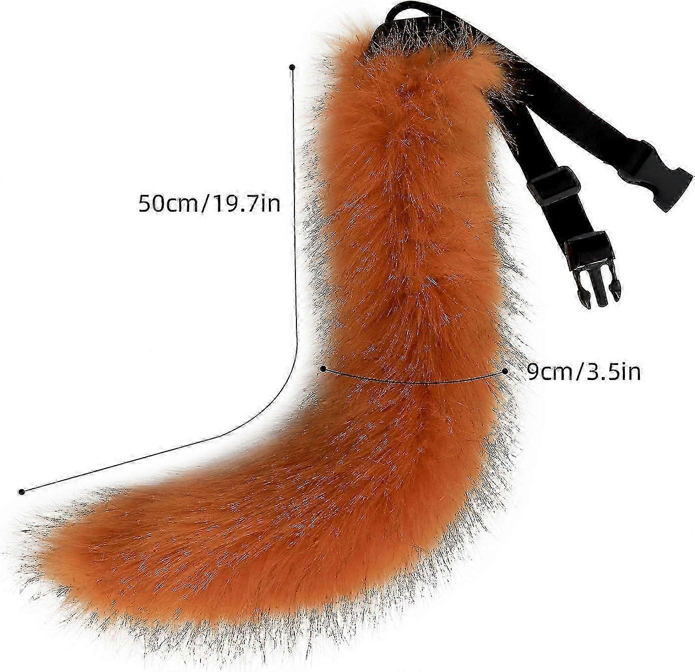 Faux Fur Fox Tail Cat Wolf Cosplay Costume Set Plush Mask Fluffy Paw ...