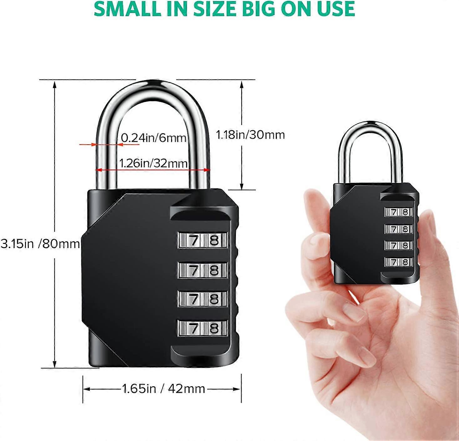 Padlock, Code Padlock, Gym Padlock, 4 Digit Outdoor Waterproof ...