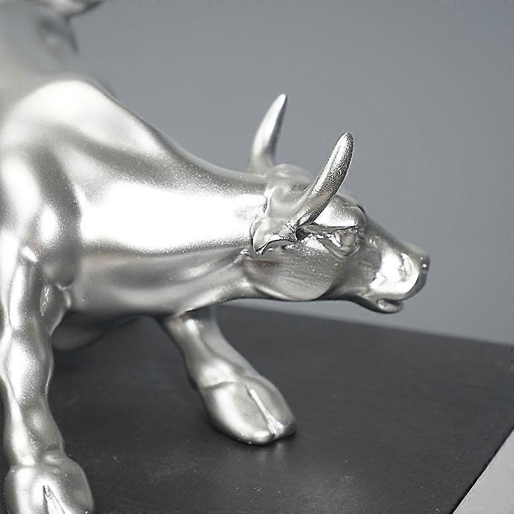 Resin Wall Street Bull Ox Statue Animal Figurines Office Desk Decor ...