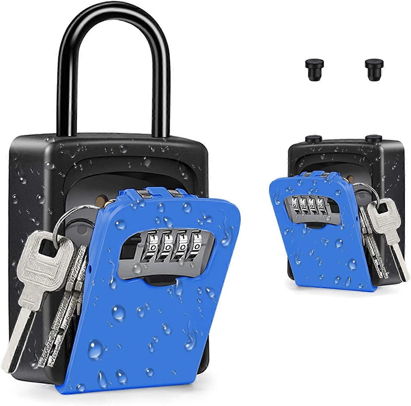 Portable Key Safe, Padlock Key Safe Box with Removable Shackle, Wall ...