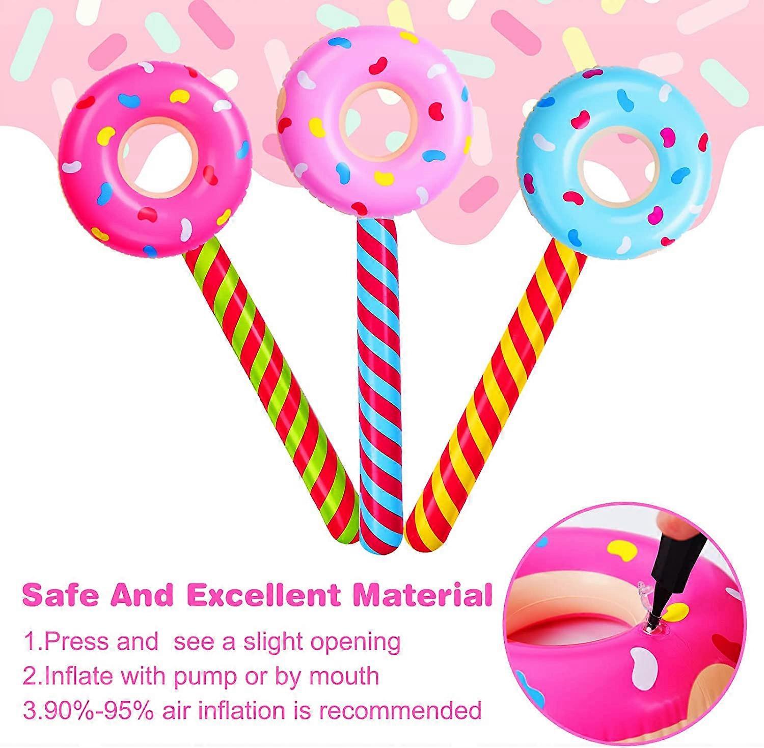6 Pcs Candyland Birthday Party Decorations 33 Inch Inflatable Donut ...