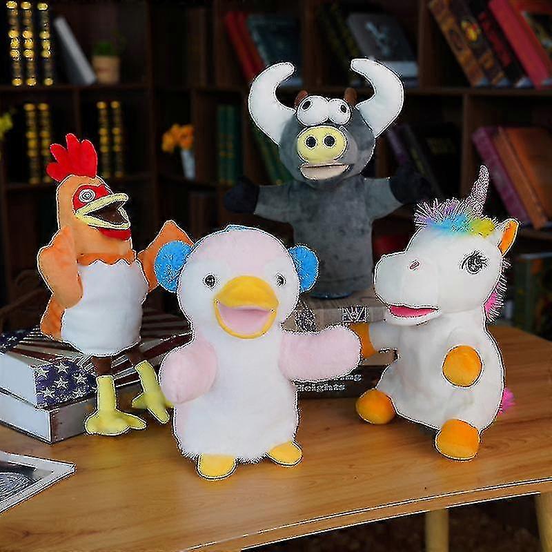 Big Rooster Hand Puppet Winter Hand Warmer Plush Toy Big Black Cow ...