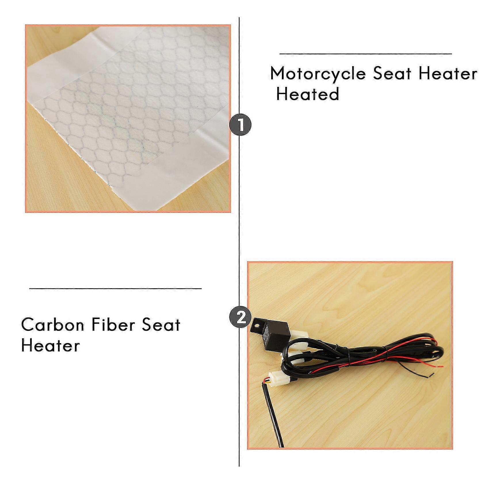 12v Universal Motorcycle Atv Utv With Switch Heated Seat Cushion Carbon ...