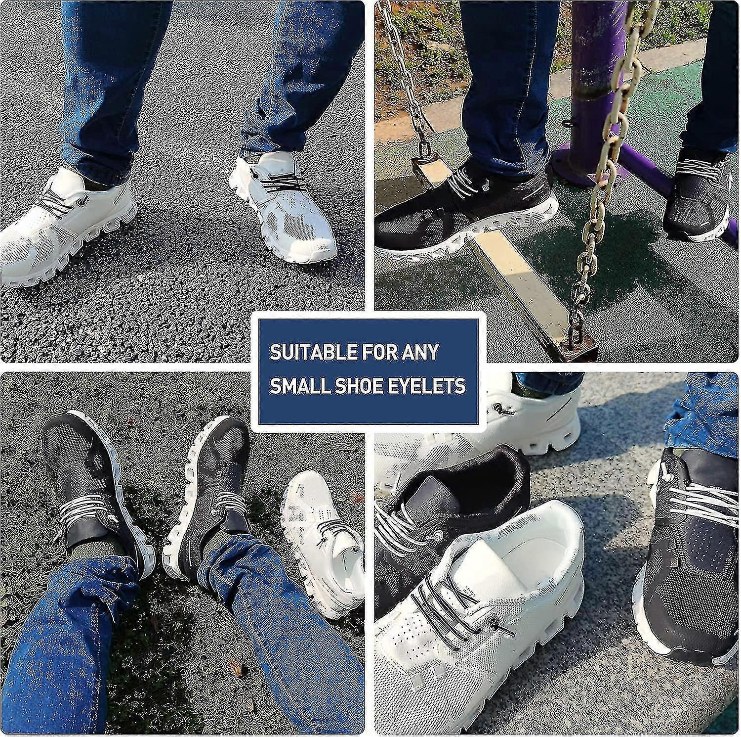 Ndtezugt 2 Pairs 1/10" (2.5mm) Elastic Thin Shoe Laces, Stretch Round ...