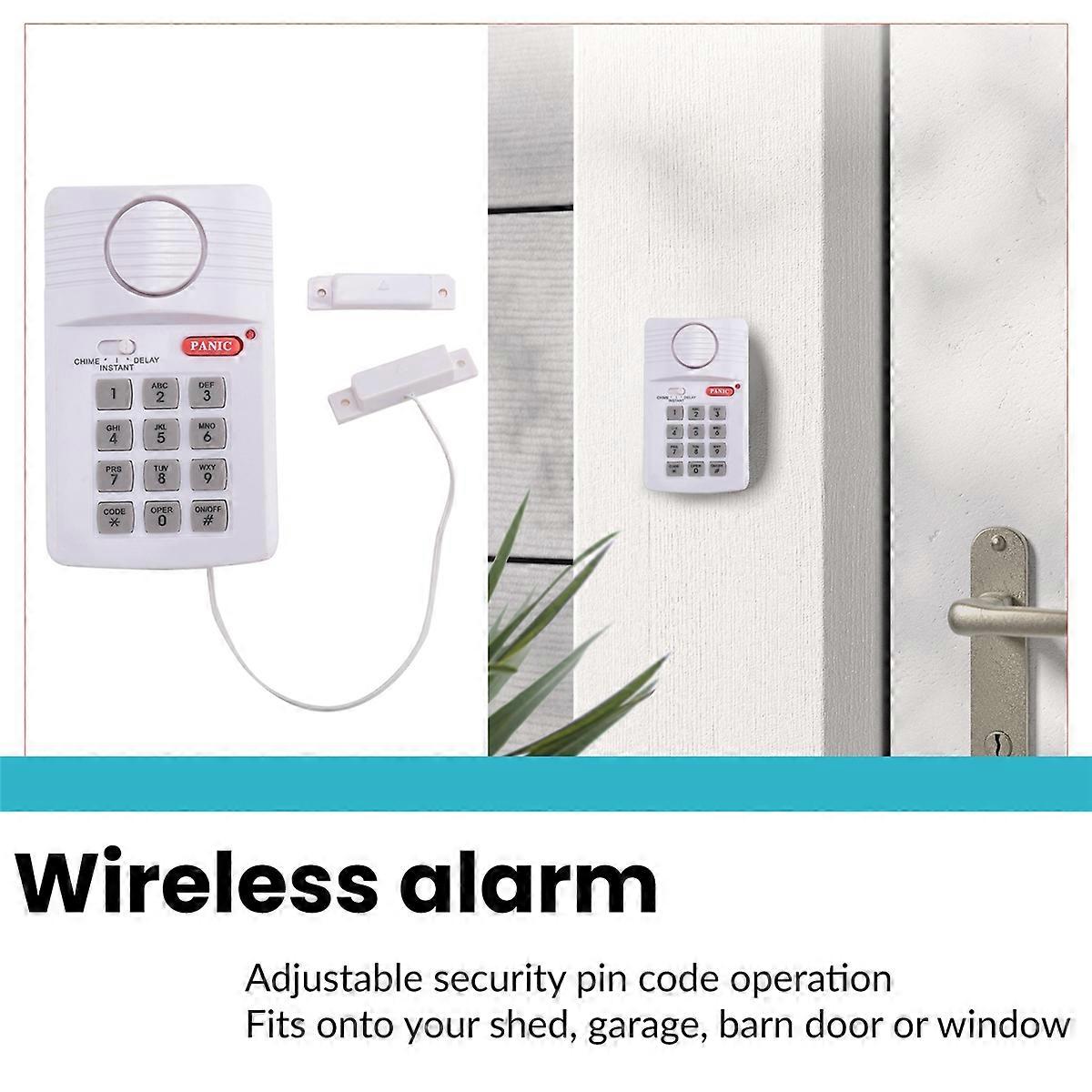 Loud Wireless Door Alarm Security Pin Panic Keypad for Home Office ...