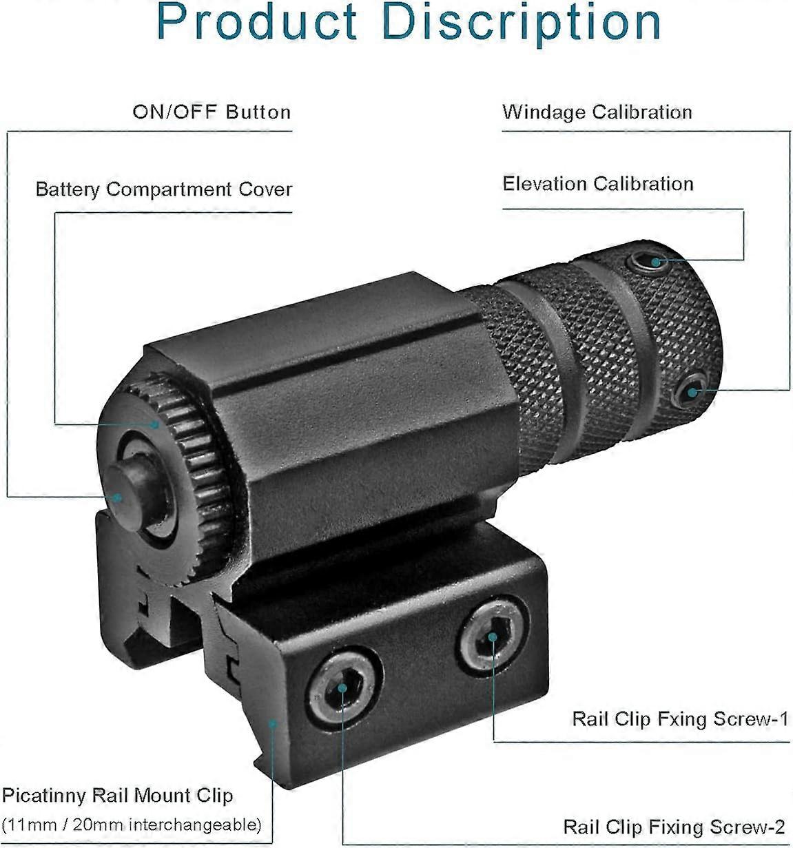 Compact Tactical Red/Green Laser Sight for Rifles and Handguns, Fits ...