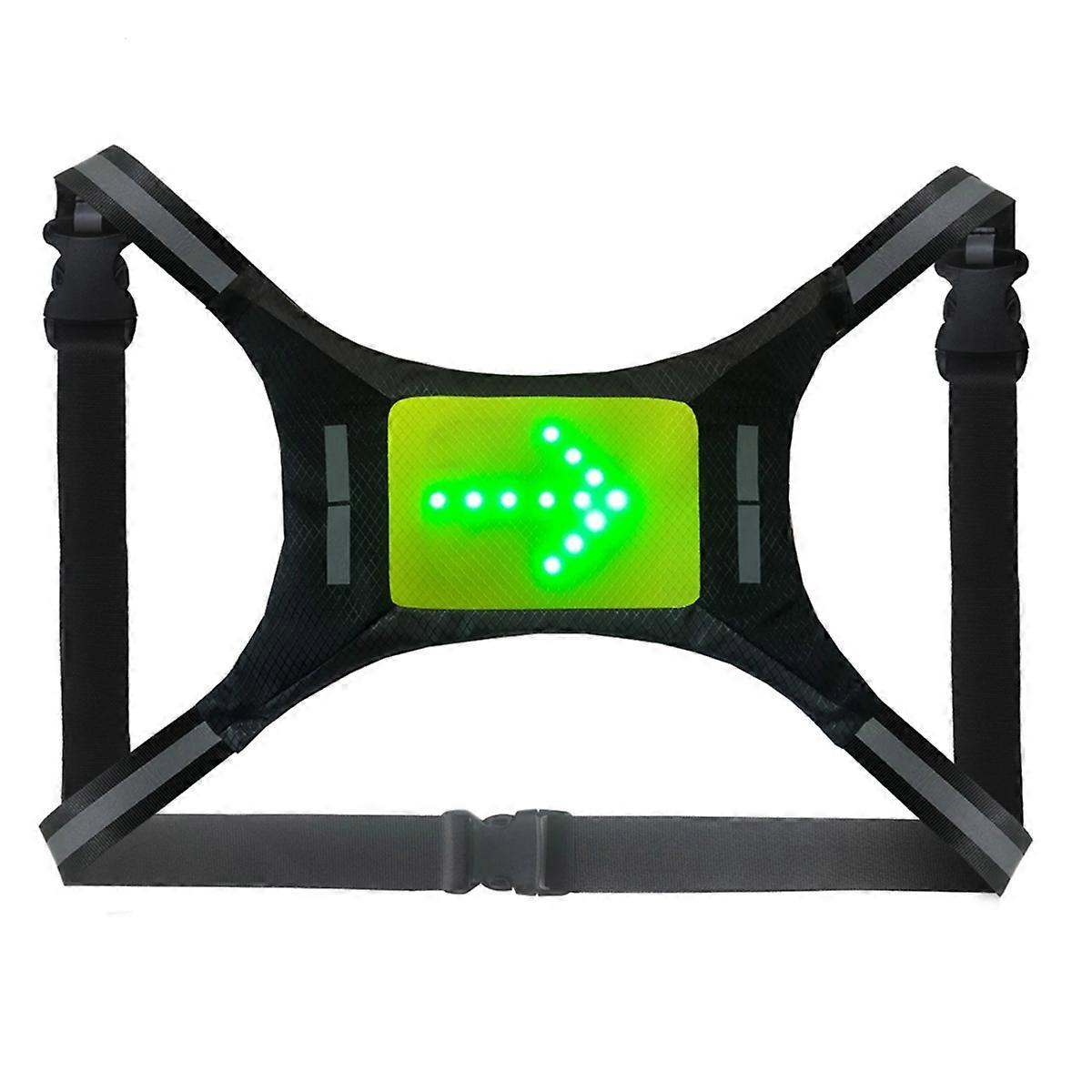 LED Reflective Vest USB Rechargeable Remote Control Turn Signal Light ...