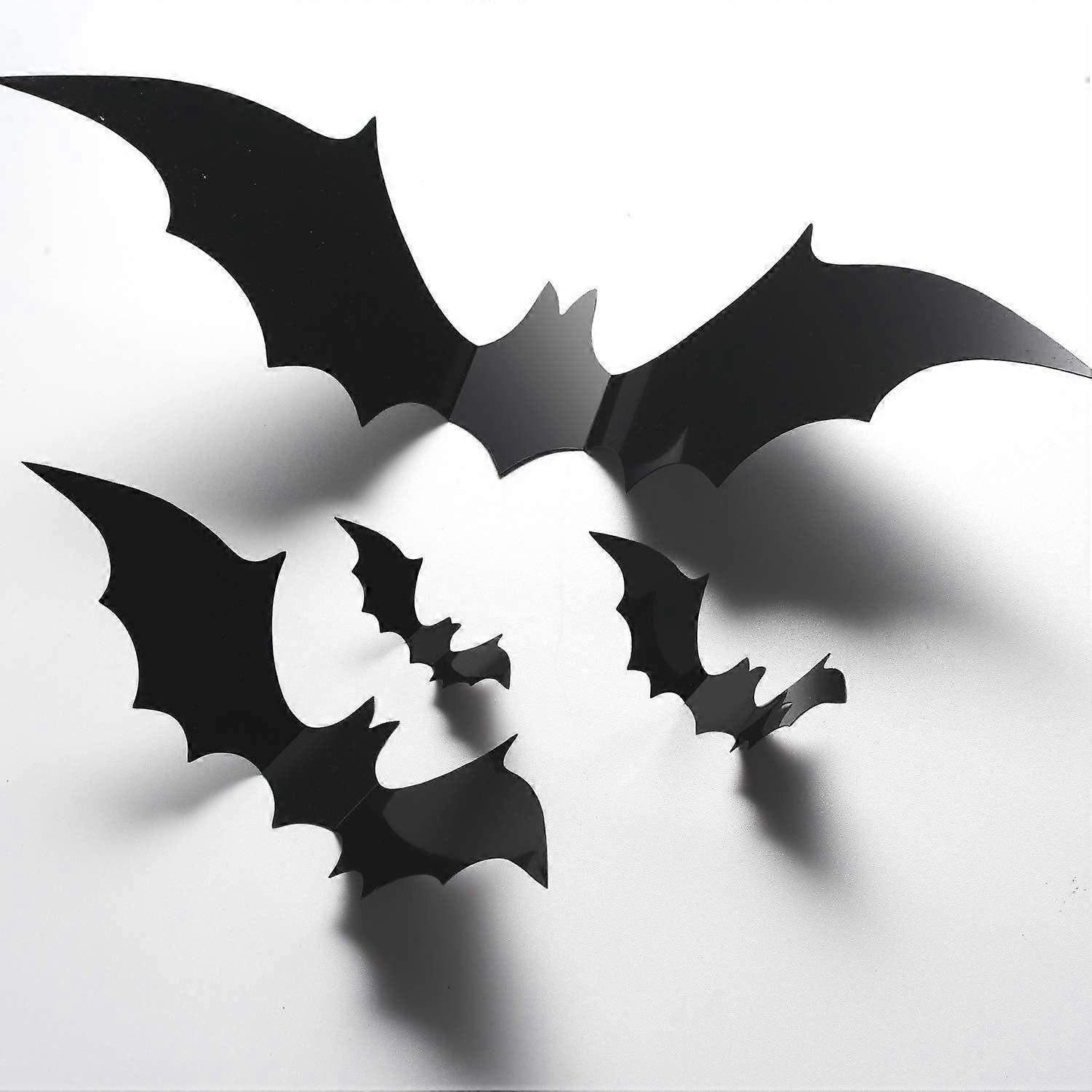 Bats Wall Decor 88PCS Halloween Decoration Bats Realistic PVC 3D Black ...