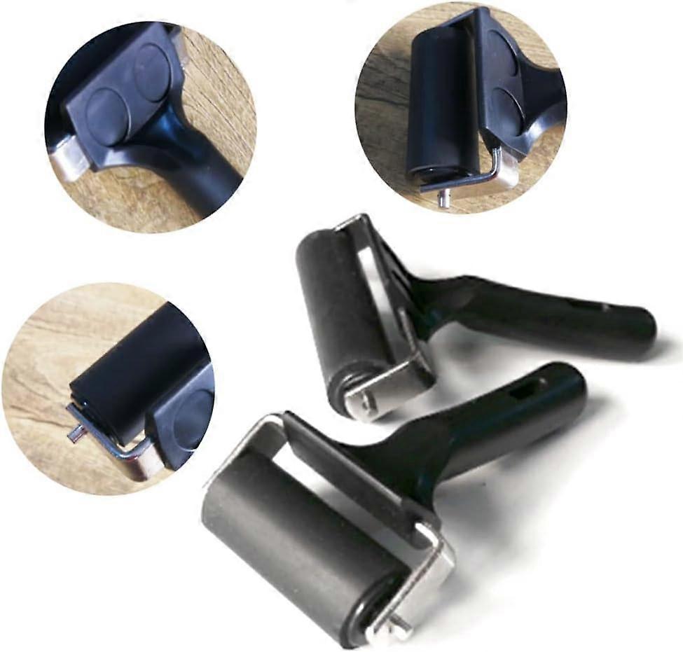 Rubber Roller Set, 2 Pack Hard Rubber Brayer Rollers with Handles for Block Printing, 6 cm and ...