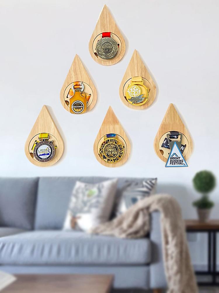 Medal Display Stand Water Drop-shaped Wooden Medal Rack Honeycomb ...