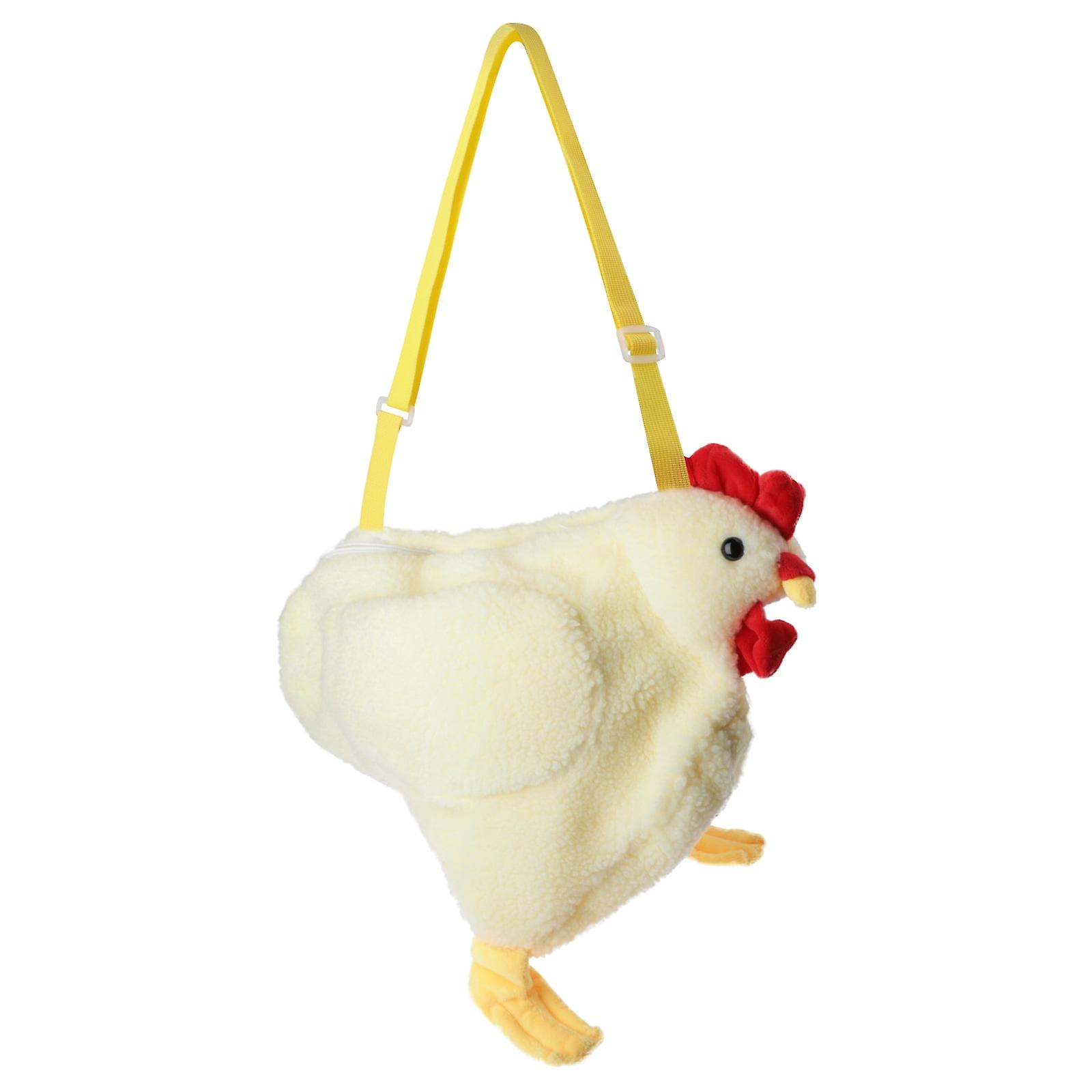 Chicken Plush Shoulder Bag; Women's Cute Cartoon Rooster Handbag; Large ...