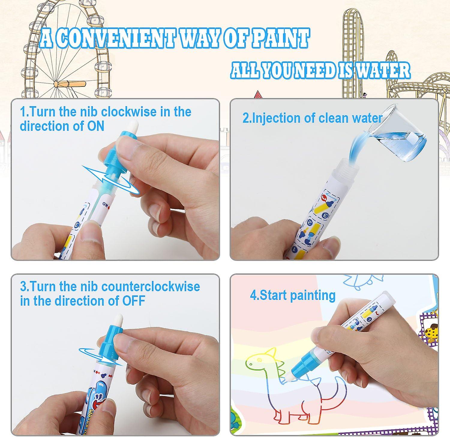 Water Doodle Mat, Kids Large Coloring Mat, Mess Free Drawing Mat with ...