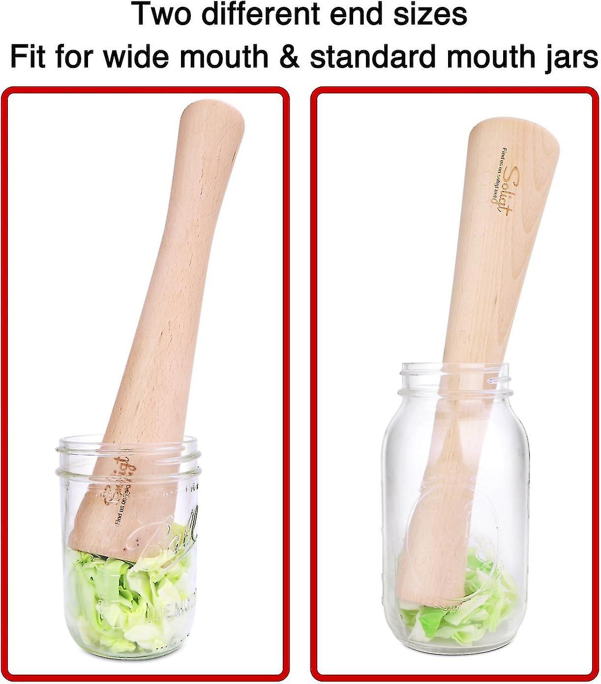 12" Sauerkraut Pounder For Mason Jars Vegetable Fermentation- One Piece ...