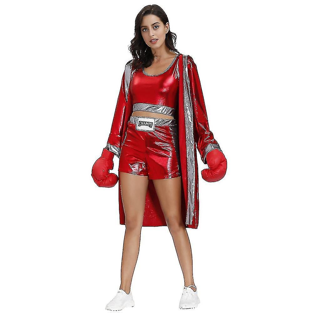 Boxing Costume Adult Boxer Cape Boxing Match Uniform Halloween Carnival ...