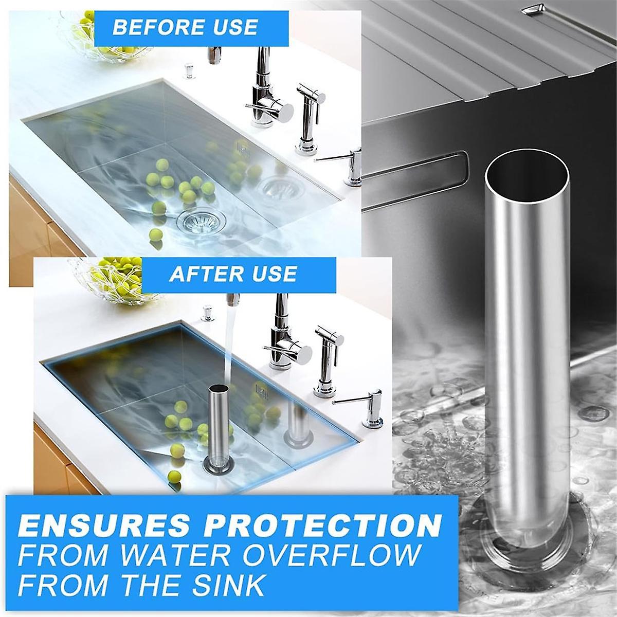 2 Pcs Bar Sink Overflow Pipe 7.48 Inches Sink Strainer Pipe Sink Drain Tube for Holes Pipe ...