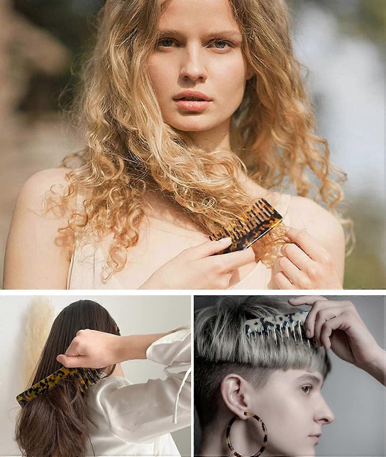 SBSG Small Travel Purse Hair Detangling Comb Tortoise Comb Wide Tooth ...