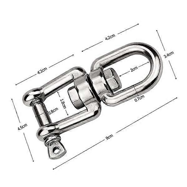 2 Pieces M8 Stainless Steel Double Ended Swivel Eye Hook Eye y Fork ...