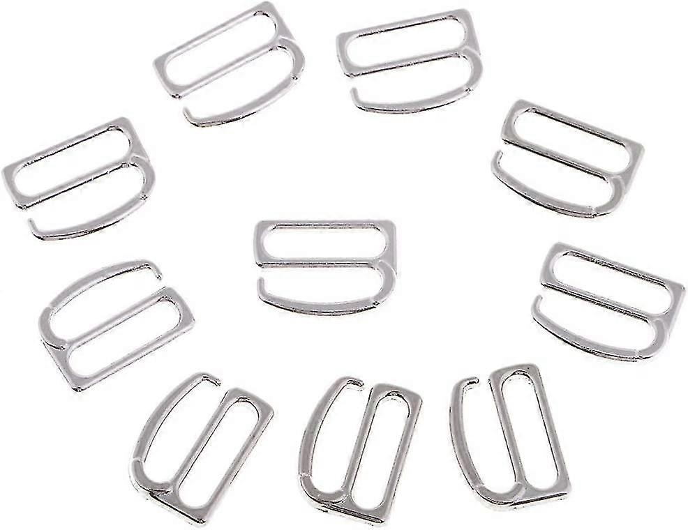 10Pcs Metal Bra Strap Adjustment Adjuster Slider Buckle Hooks Bikini ...