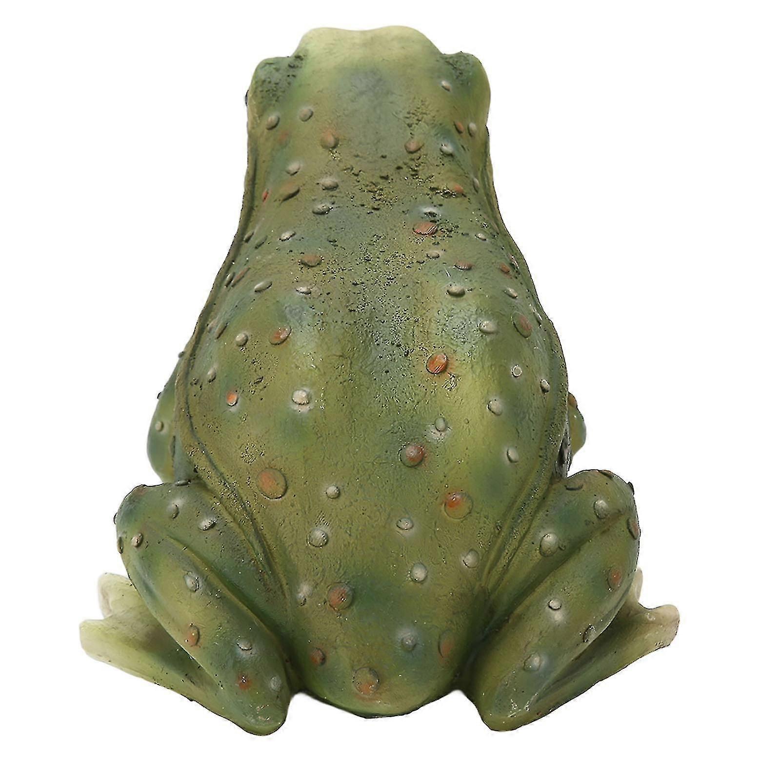 Frog Statue Hand Painted Lifelike Lovely Resin Frog Figure Garden Decor ...