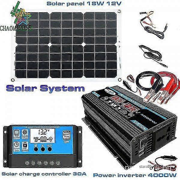 12V220v solar system power generation combination inverter solar panel ...