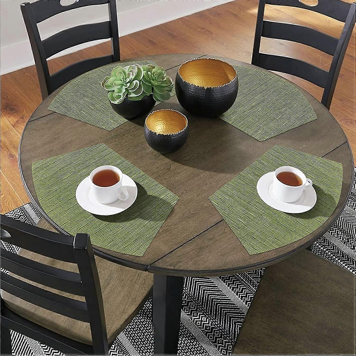 Round Table Placemats Set Of 4 Wedge Placemats Heat Resistant Round ...