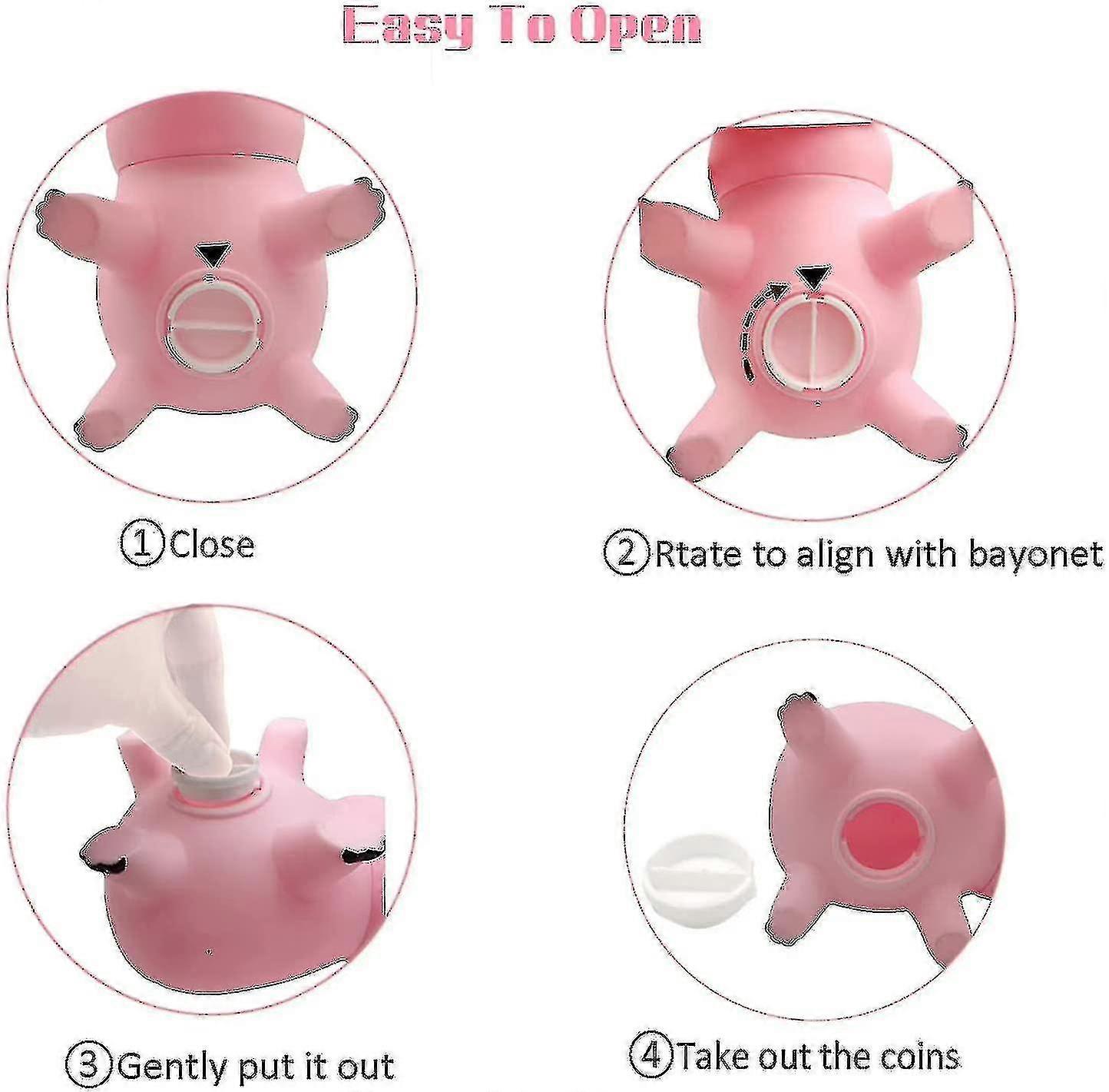 Hamm Piggy Bank Cute Pink Pig Money Box Plastic Saving Coin Box With ...
