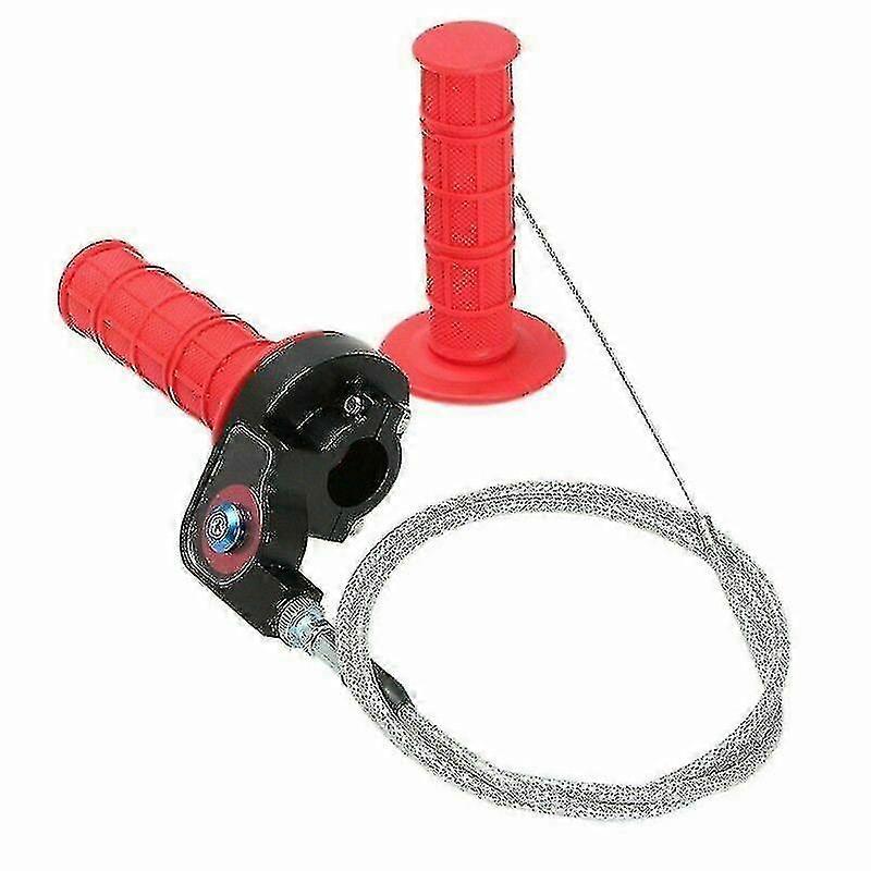 Red Pit Dirt Bike Quick Action Throttle Grip Twist + Cable 125cc 140cc ...