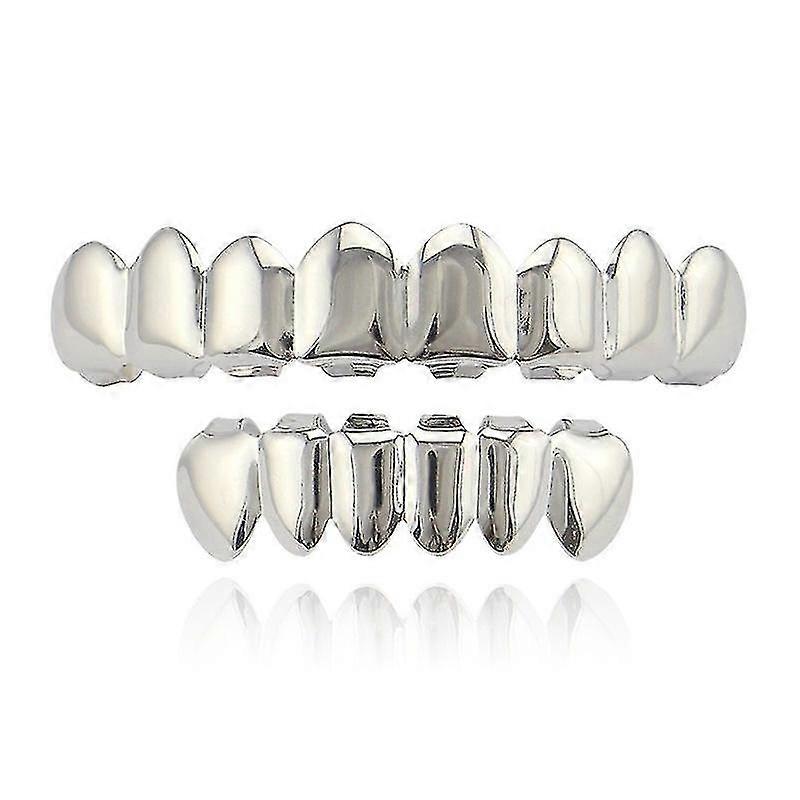 Hip Hop Teeth Grillz Set - Upper/Lower Dental Grills Jewelry 1pcs ...