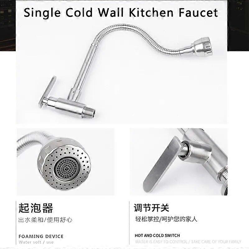 Stainless Steel Wall Mounted Kitchen Faucet Wall Kitchen Mixers Kitchen ...