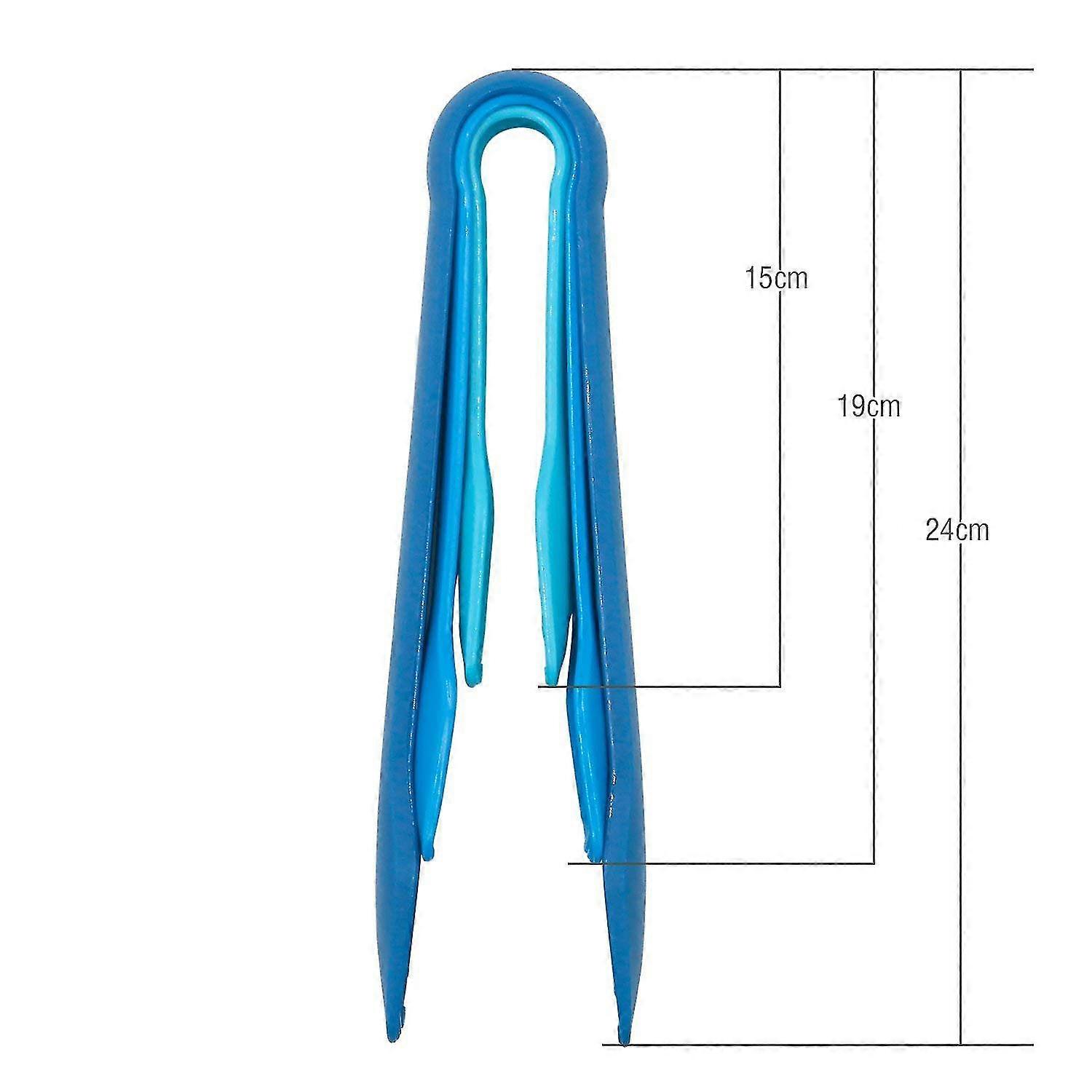 Set Of 3 Tone Blue Compact Large Medium Small Plastic Cooking Tongs ...