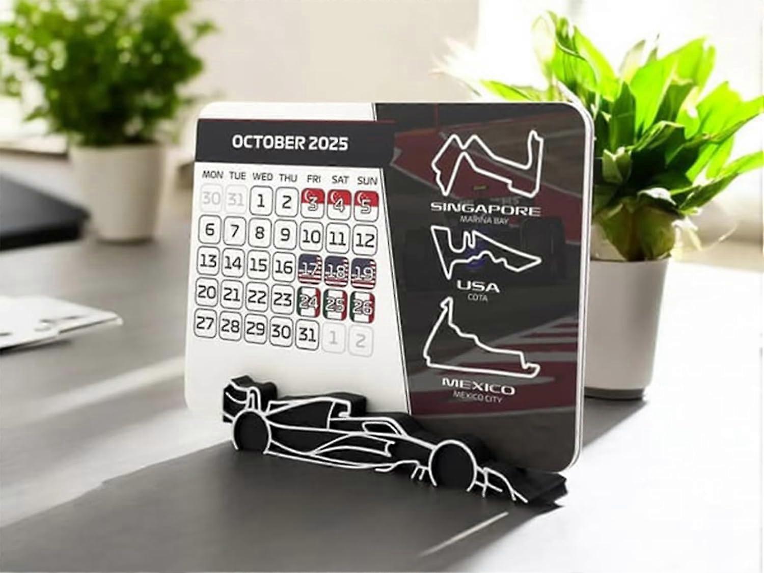 2025 Calendar, 7.0" x 5.5" Racing Calendar 2025 Desktop Decoration ...
