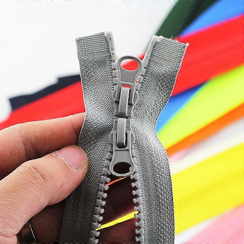 1PC Garment Accessories Double Slider Long Zip Open Ended Chunky Jacket ...