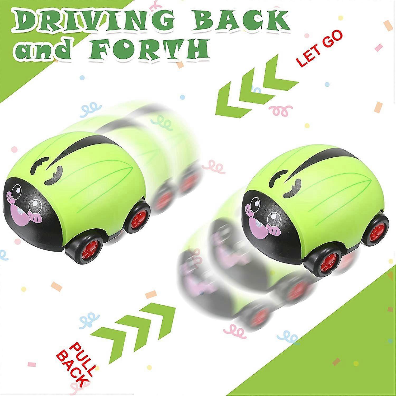 6 Pieces Animals Pull Back Cars Friction Powered Push and Go Back and ...