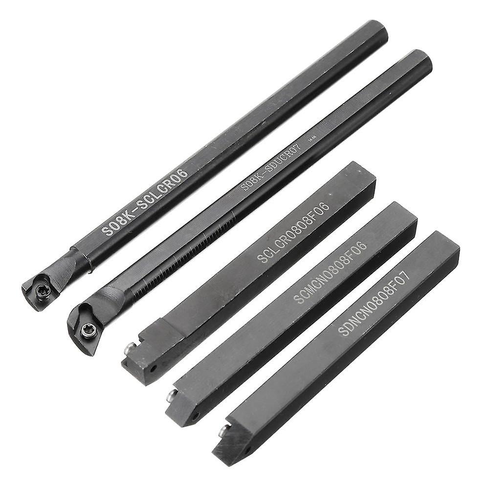 5Pcs 8mm shank indexable lathe turning tool holder with ccmt060204 dcmt070204 carbide inserts ...