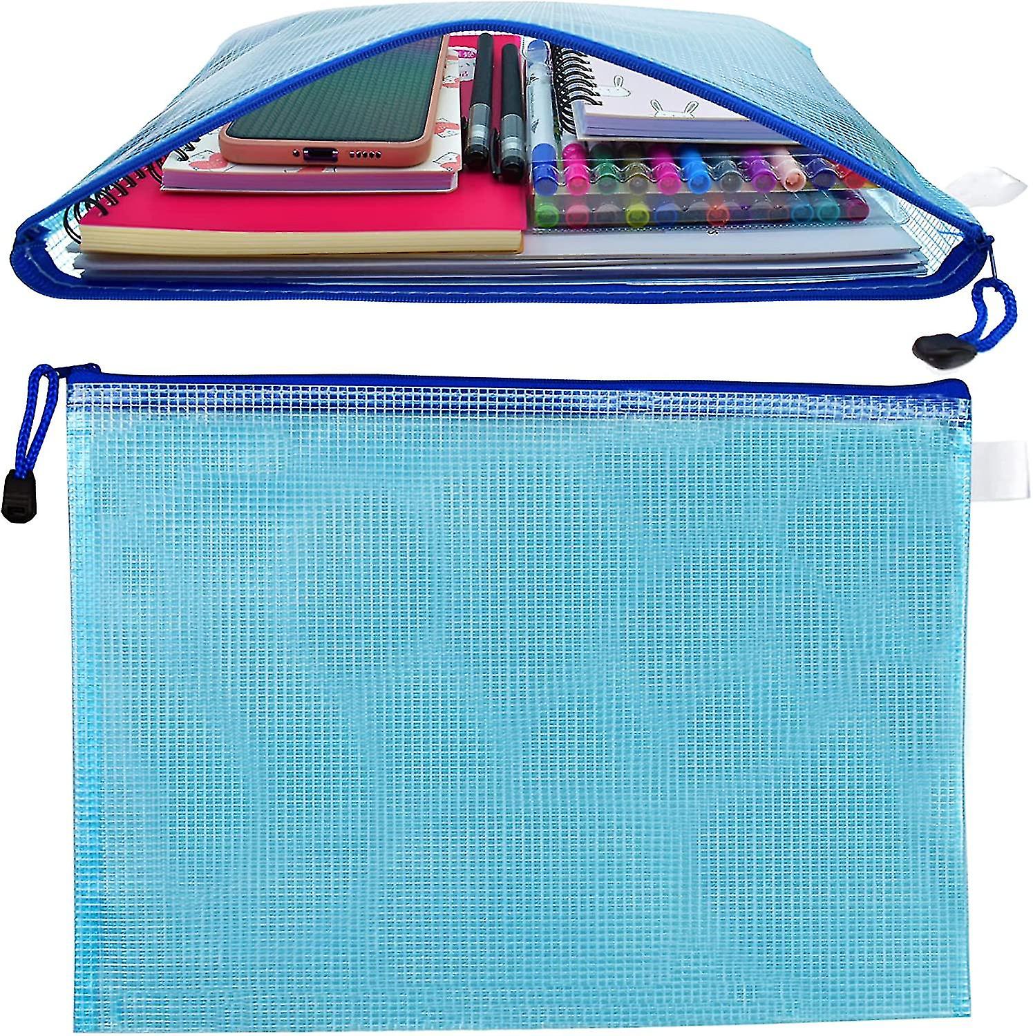 5pcs Plastic Wallets A4 File Folder Document Zipper Bags A4 Zip Bag ...