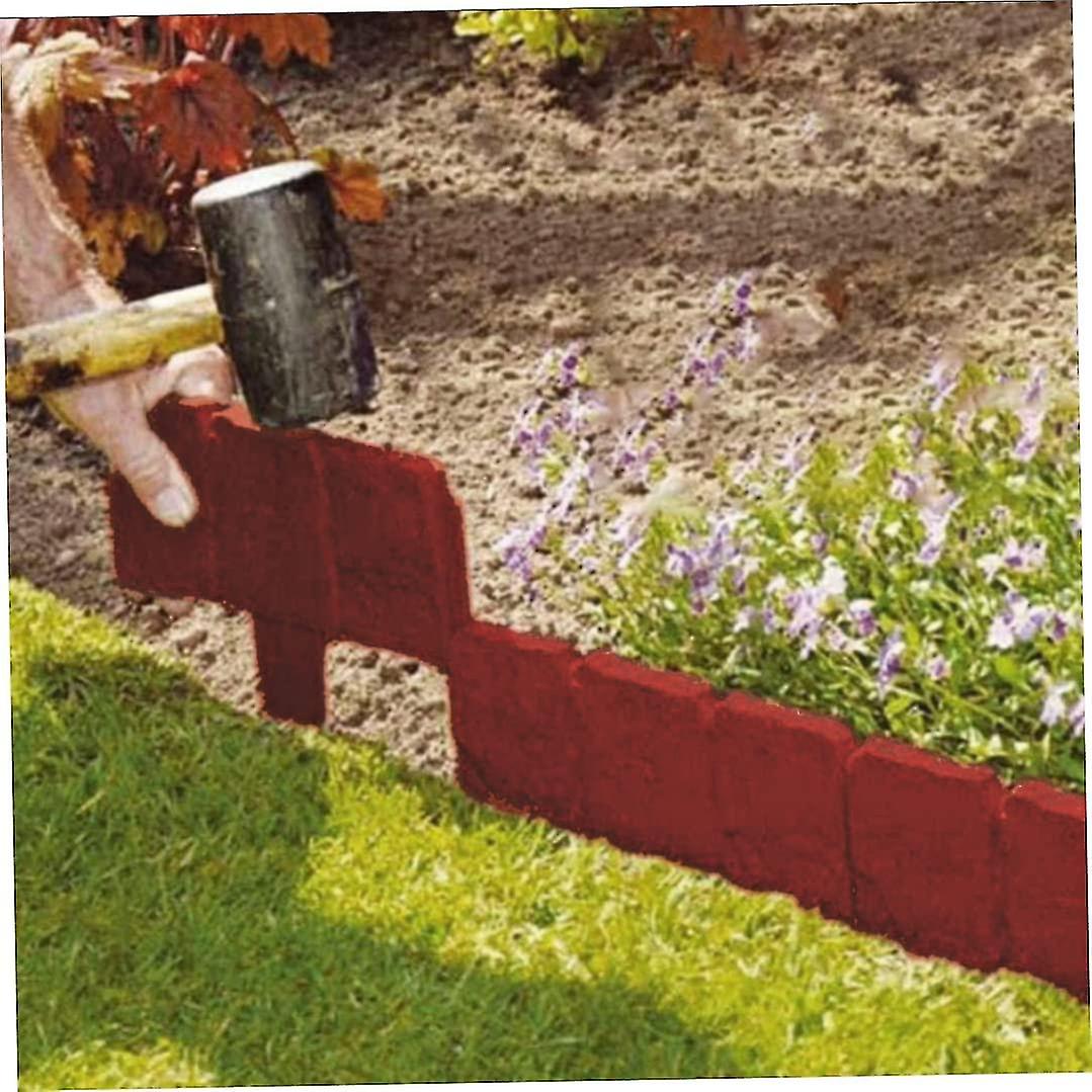 Stone Effect Lawn Edging Plastic Garden Palisade Plant Border For ...