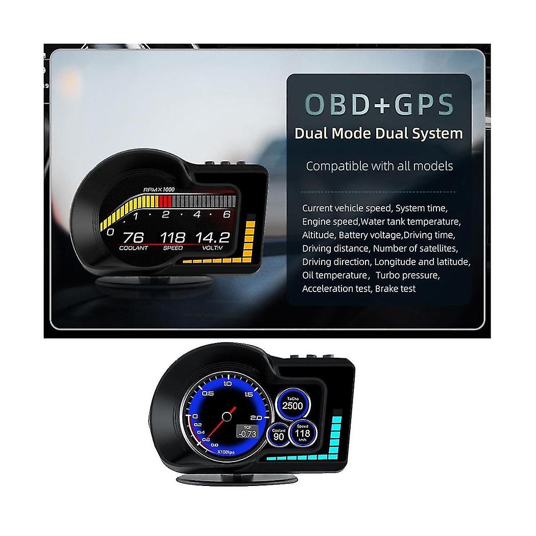 Obd2 Eobd Multifunction Lcd Display Obd+gps Hud Auto Computer Car Real ...