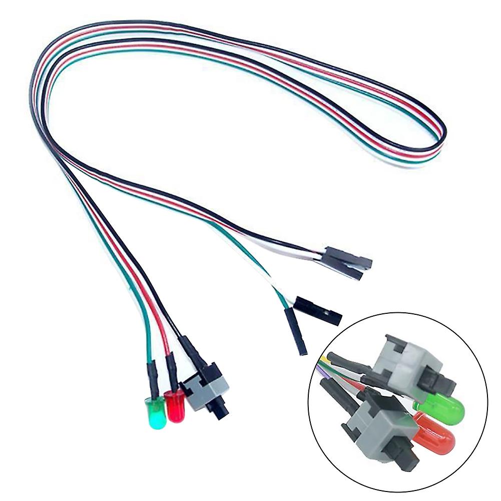 5 x 65cm On/Off/Reset 2 Switch LED Light for ATX PC Computer ...