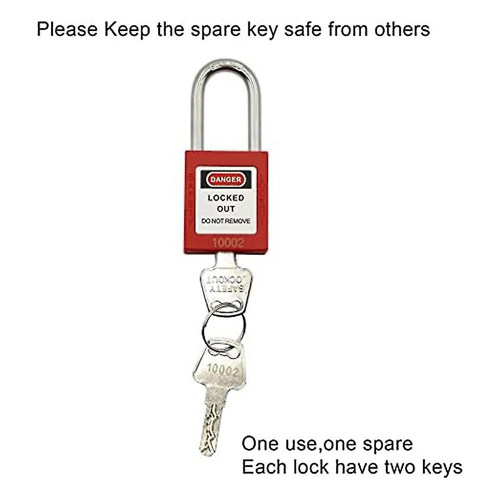 10 Red Lockout Tagout Locks With 10 Lock Out Tag Out Tags, Keyed ...