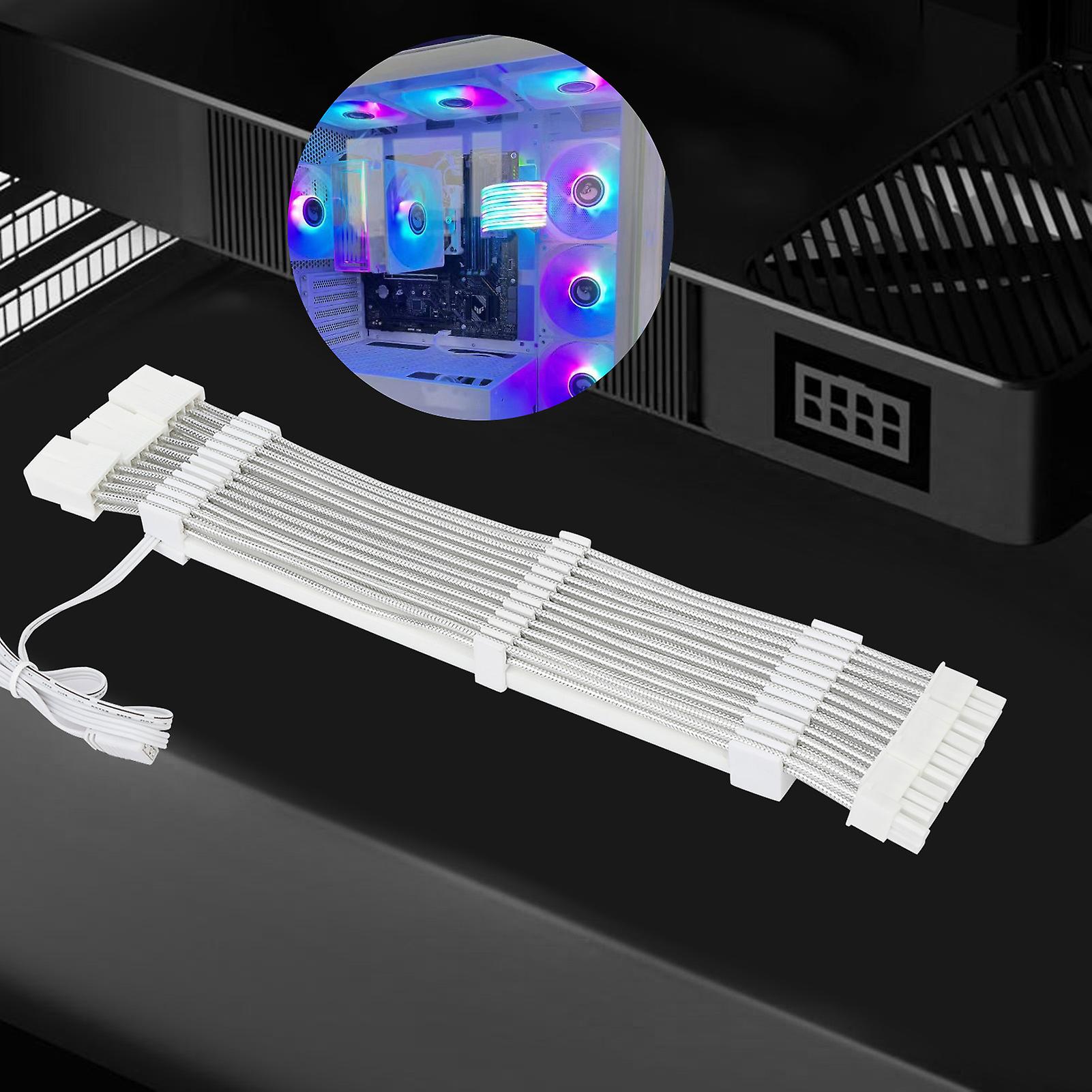 ARGB Neon Color Line White PC Case RGB Cable GPU 3X8Pin Streamer ...