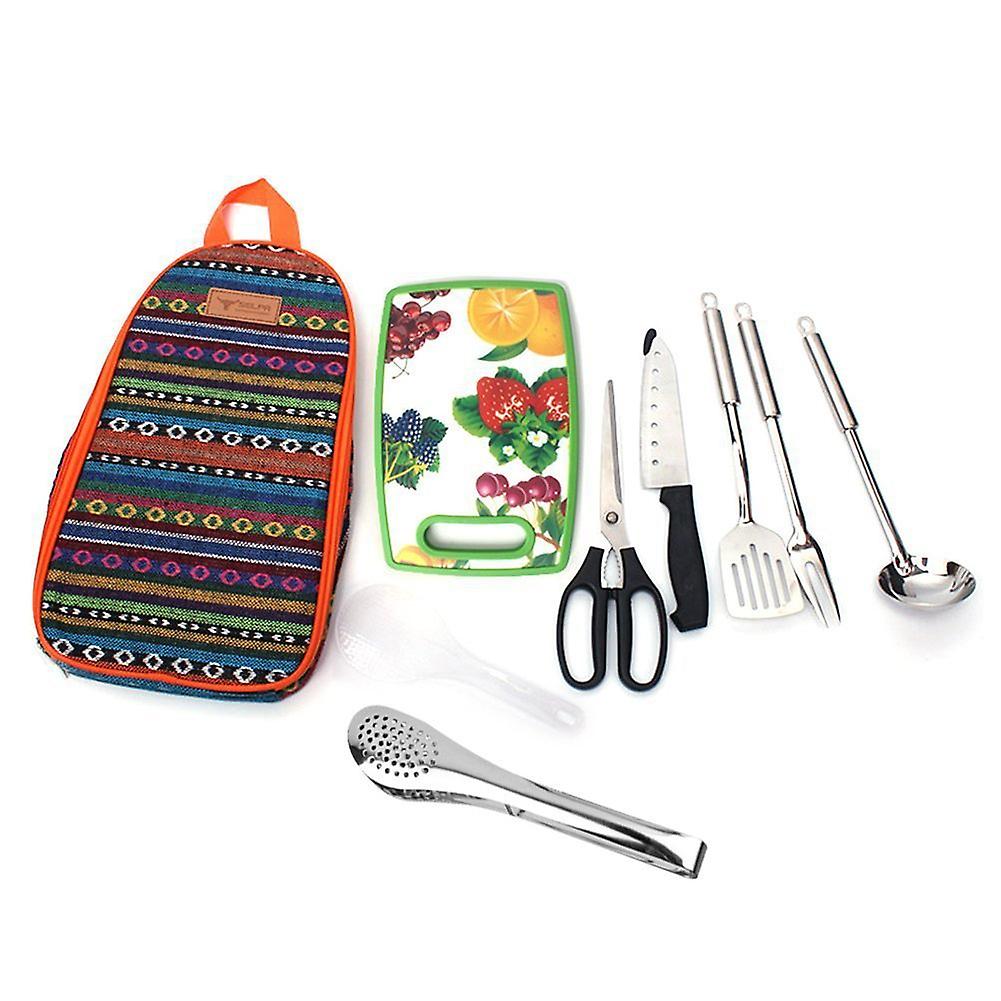 Camp Kitchen Cooking Utensil Set Travel Organizer Grill Accessories ...