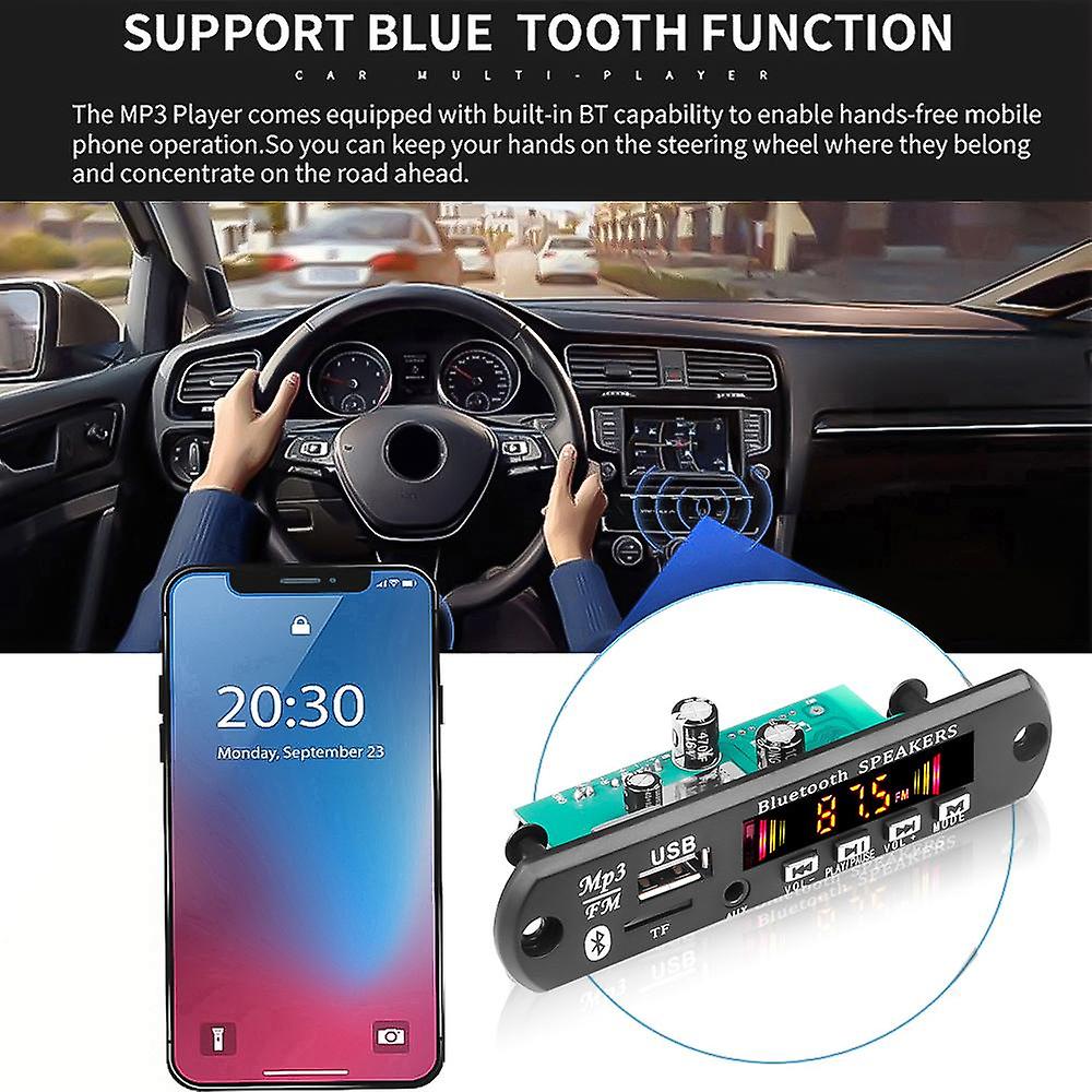 Decoder MP3 Player Bluetooth 5.0 FM Radio TF USB AUX Recorder Module ...