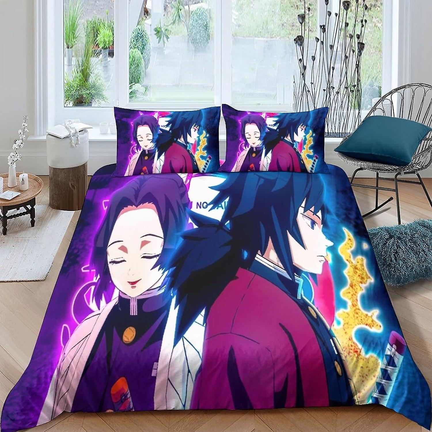 EKENOZ Bedding Set Demon Slayer Duvet Cover Animation Comforter Cover ...