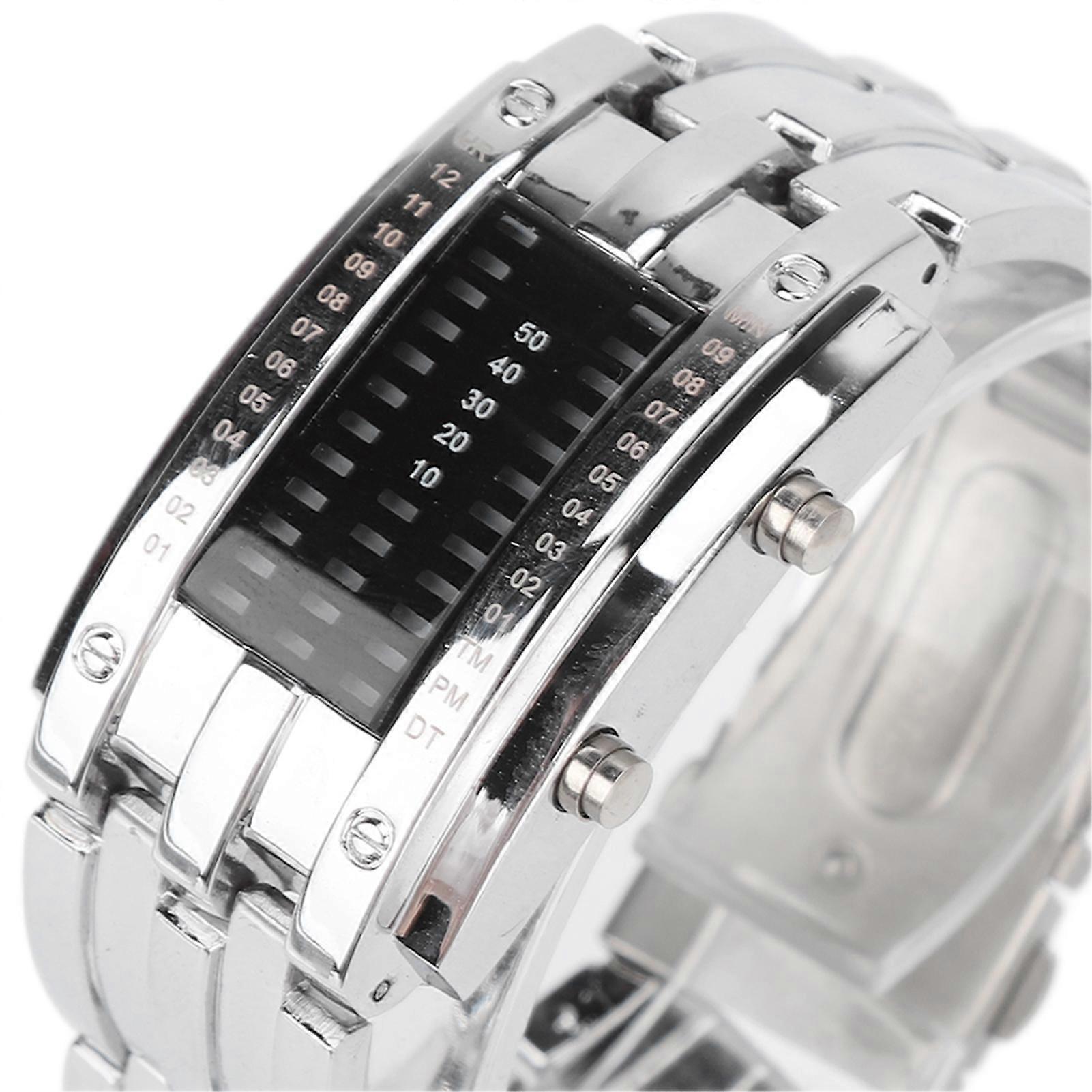 Led Watch Unique Binary Time Mode Display Convex Arc Structure ...
