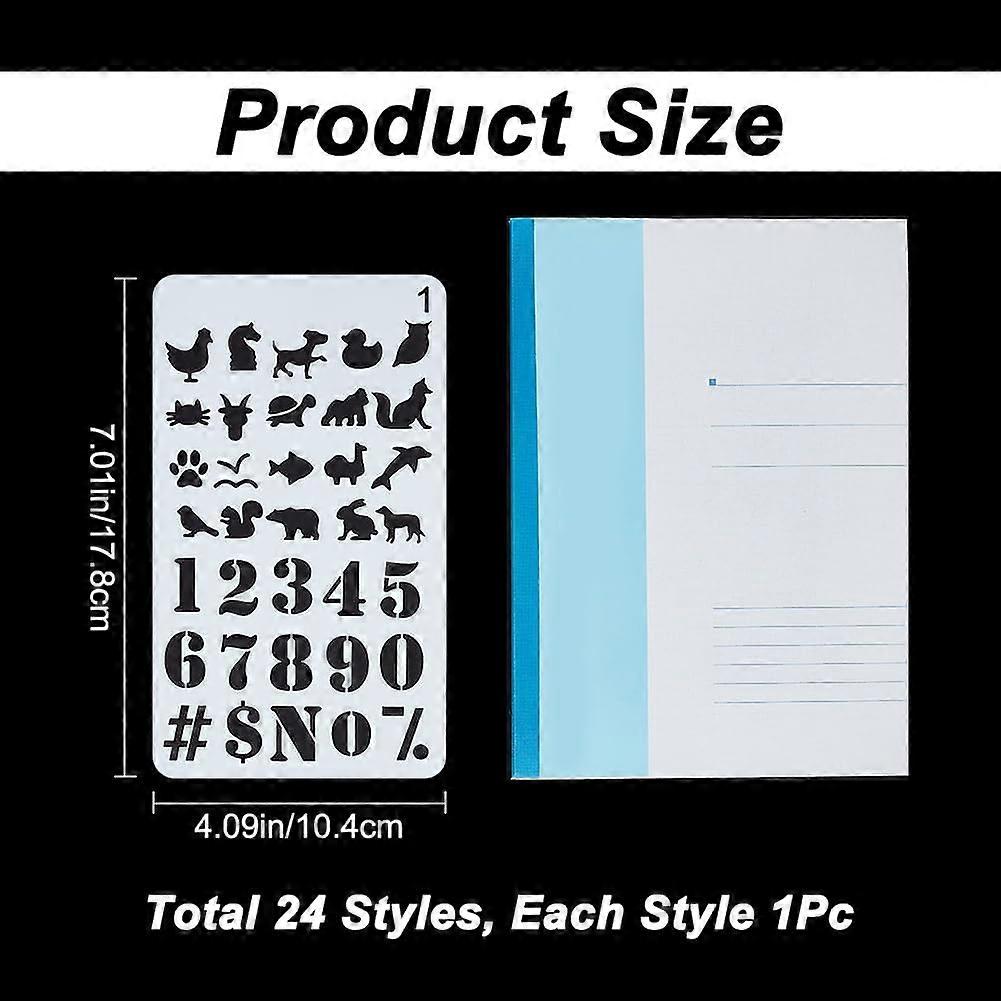 24 Styles 4"x7" Plastic Journal Planner Templates Journaling Letter ...